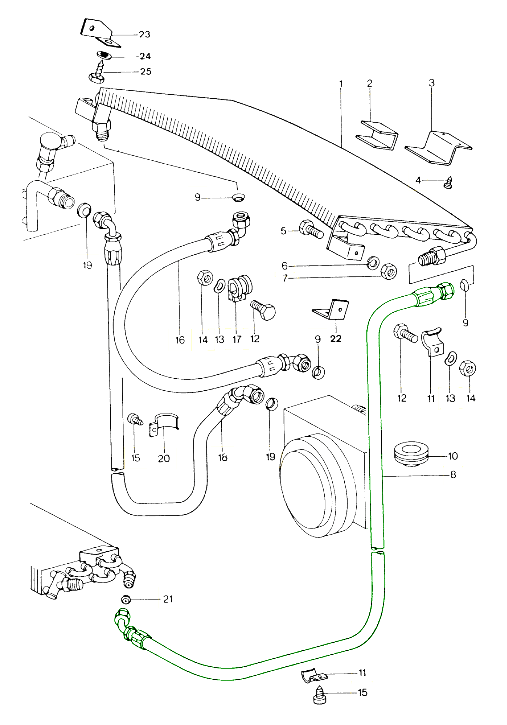 Porsche 911 Air conditioning refrigerant hose 91157315101 - 91157315101 ...
