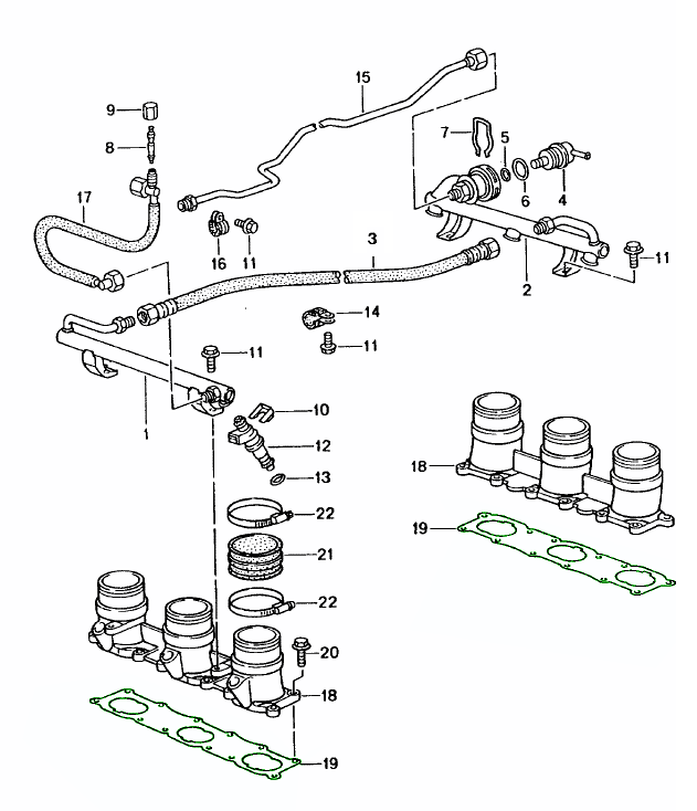 Porsche 996 GT3 Intake manifold gasket 99611010390 - 99611010390/1 ...