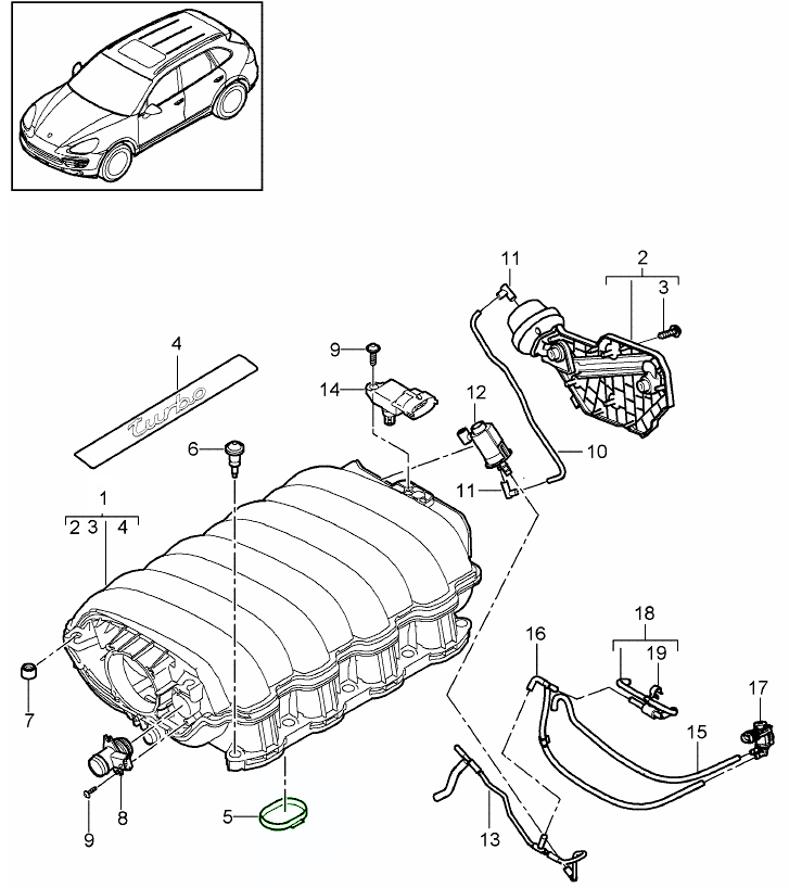 Porsche Cayenne Panamera Intake manifold gasket 94811014601 ...