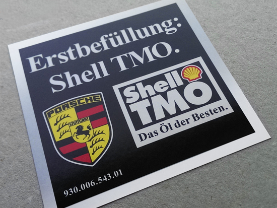 Porsche 964 Shell air cleaner decal 93000654301 - 93000654301/1 ...