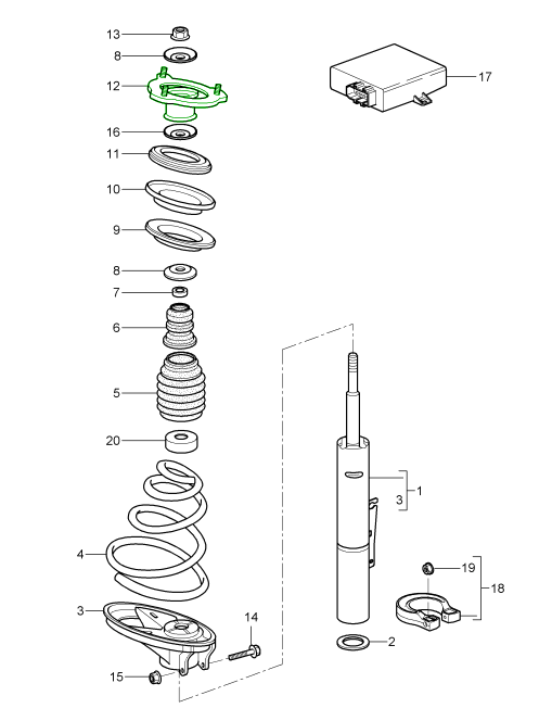 shock-absorber-supporting-top-mount-porsche-997-99734301601-99734301602 ...