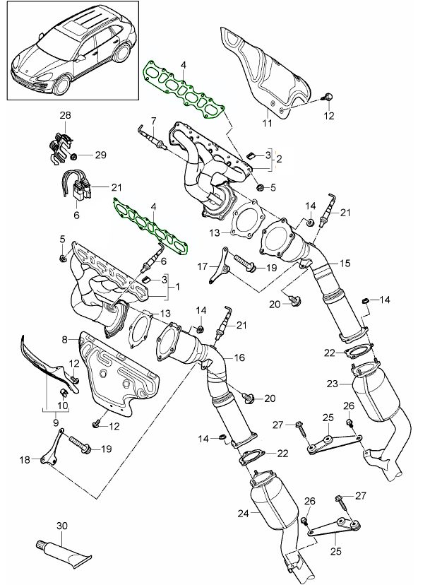 Porsche Cayenne Exhaust manifold gasket 94811118101 - 94811118101/1 ...