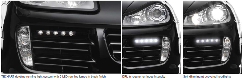 Daytime Running Lamps (DRL) LED for Porsche Cayenne TECHART ...