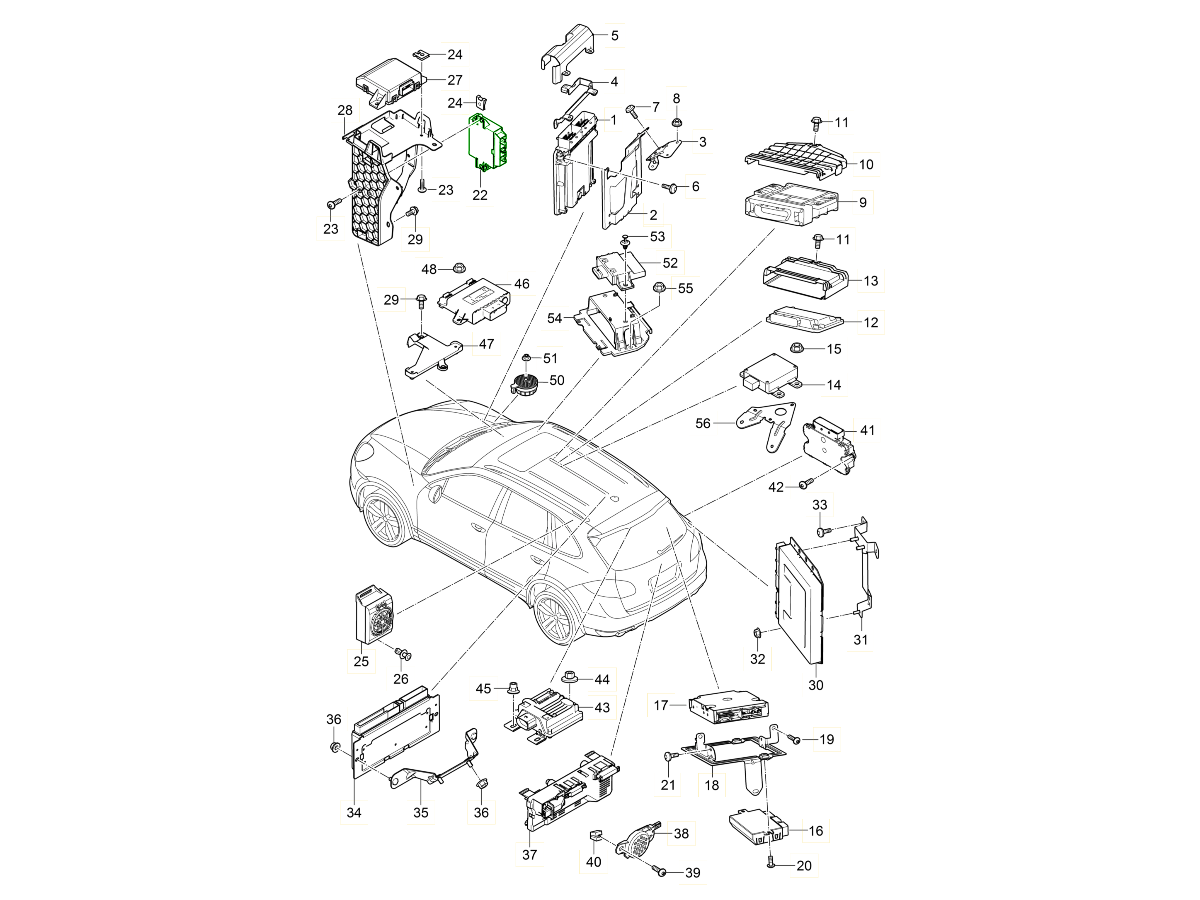 Porsche Macan Cayenne Control unit for parking aid 95B919475L ...