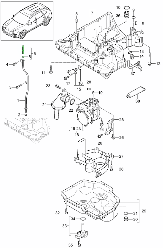 Porsche 958 Cayenne Diesel Stopper for oil dipstick tube 95810716810 ...