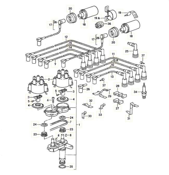 BERU ZE906 Porsche 92860206011 92860206018 Ignition HT lead set for ...