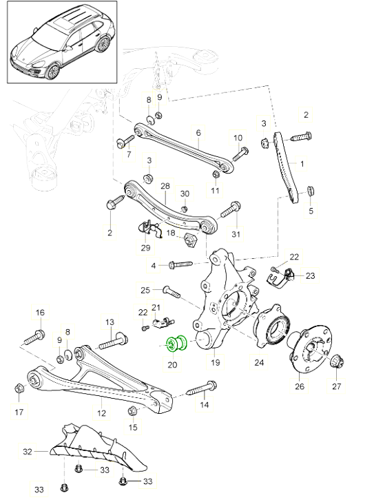 Porsche 958 Cayenne Bush for track control arm 95834158800 ...