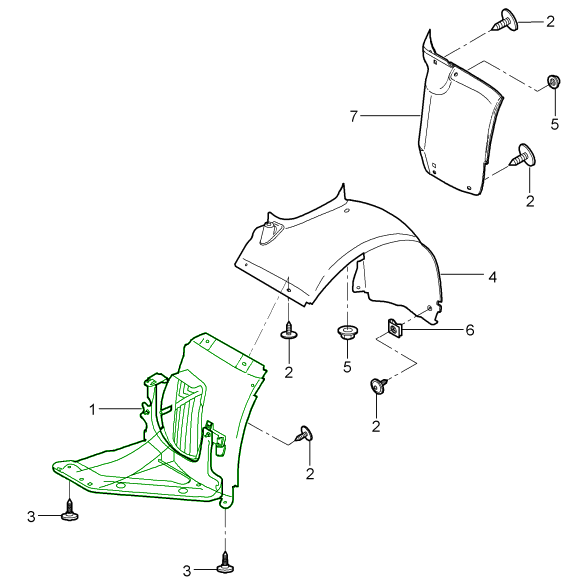 Porsche 996 Wheel arch liner Front - Front Porsche 987 987C Wheel arch ...
