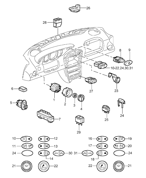 Porsche 996 Rear Spoiler Switch 99661315610A05 - 99661315610A05 ...