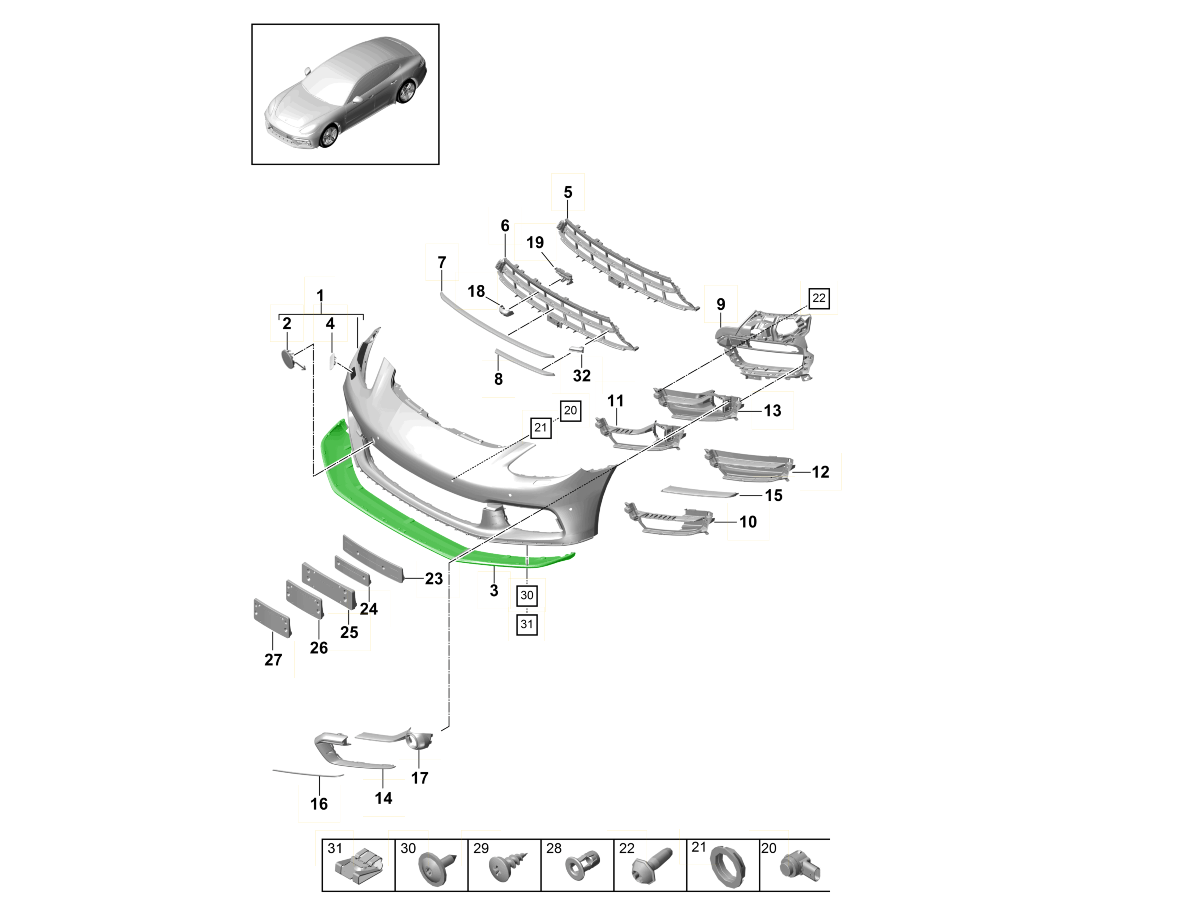 Buy Porsche Panamera 971 MK2 (2021-2023) Front Spoilers / Bumpers ...