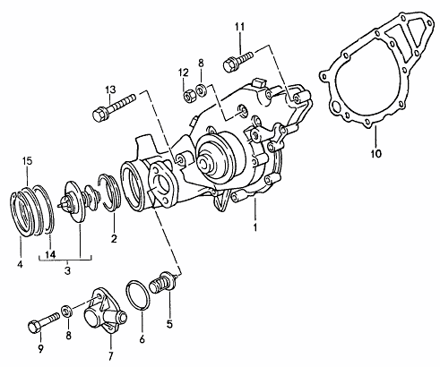 Thermostat Housing. Porsche 944 / 968 - 95110631300 | Design 911