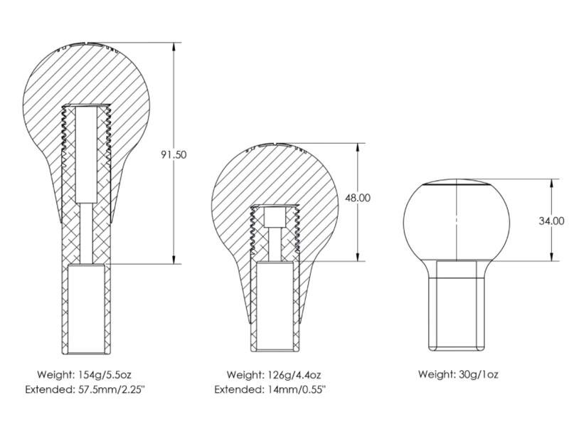 Numeric Racing G body shift knob and extender for Porsche 911 with 915 ...