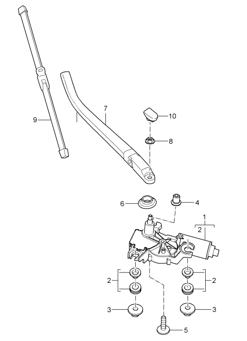 Rear Wiper Arm Cap for Porsche 987 Cayman / 997 / 991 part number ...