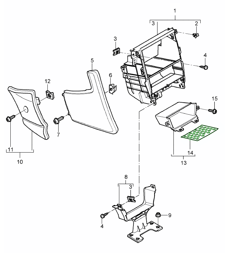 Porsche 987 997 Centre console compartment box insert 99755354301 ...