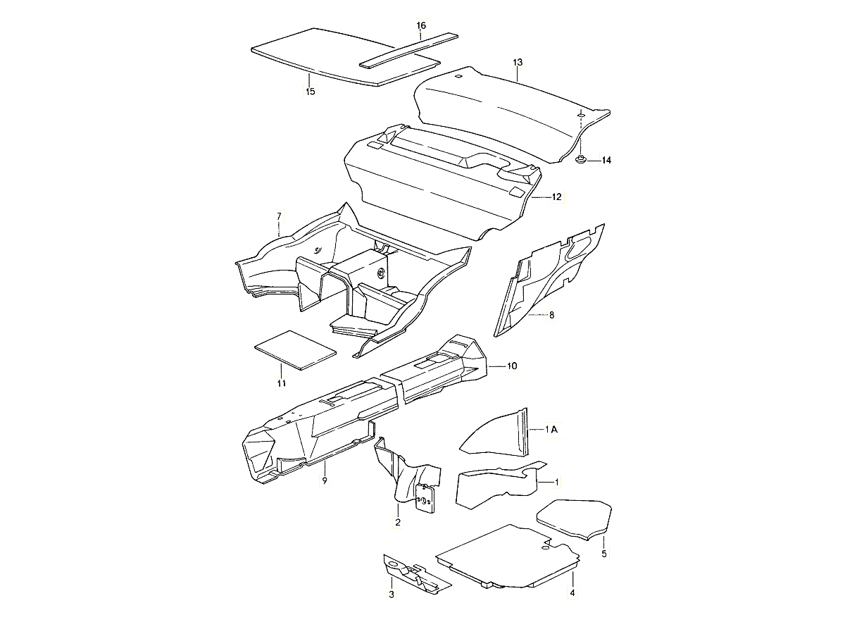 Sound absorber rear window lower. Porsche 993 targa - 99355624500 ...