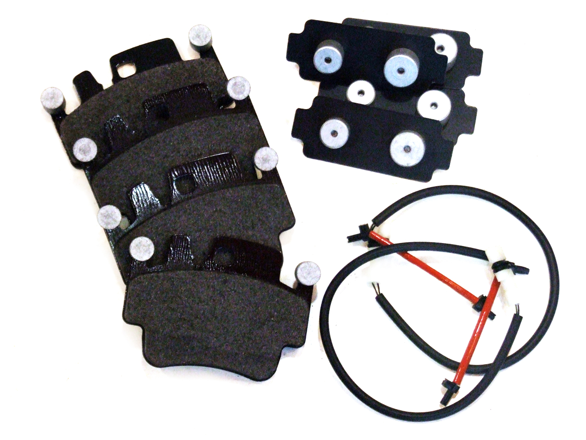 FRONT Brake pads, sensors, shims kit Porsche 996 Turbo / 996 C4S Brembo ...