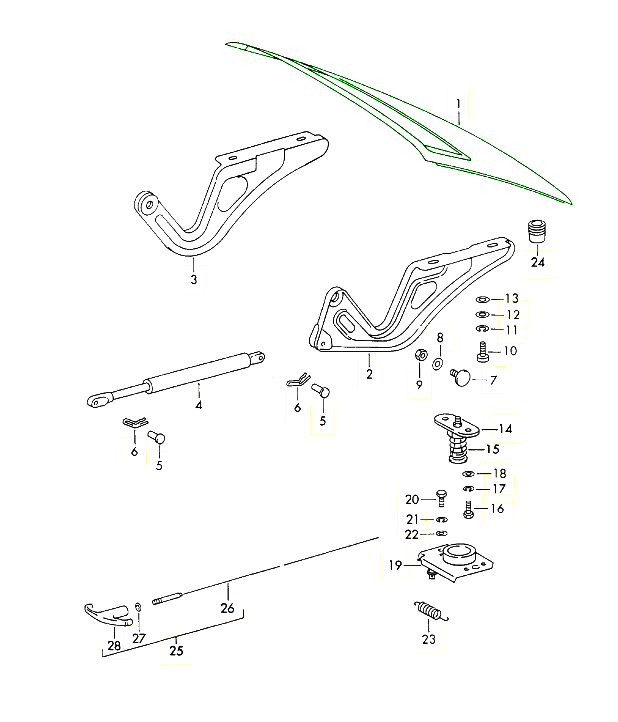 Original Porsche PCG51201000 Aluminium frame for rear lid for Porsche ...