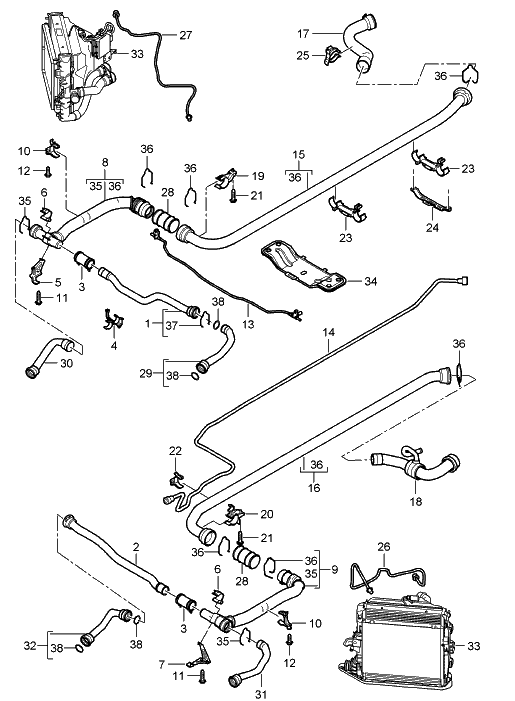 Porsche Water Coolant Distributor Tube SUPPLY 99710615204 - 99710675204 ...