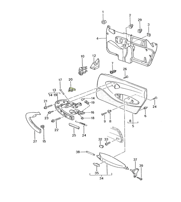 Micro switch interior door handle. Porsche 986 Boxster / 996 ...