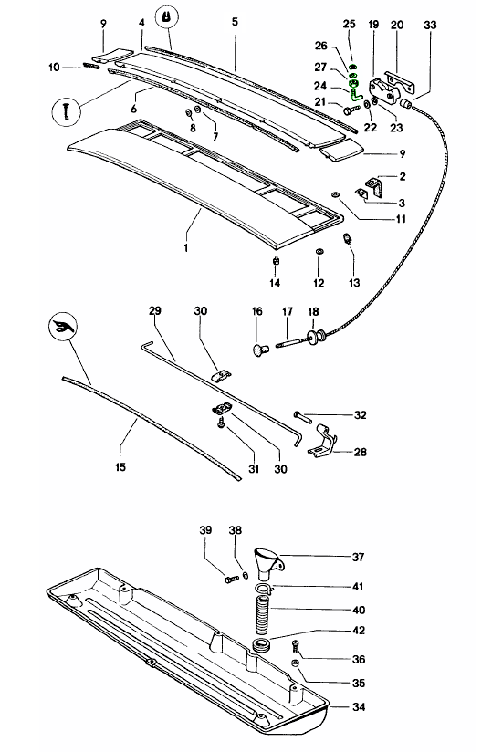 Porsche 914 Engine lid latch hook kit 91451215510 - 91451215510K ...