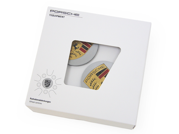 Wheel Caps with Coloured Crest for Porsche Macan (Set of 4) 00004460513 ...