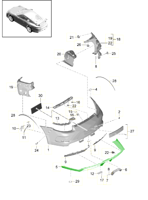 Porsche 991 GT3 Rear bumper diffuser 99150581180 99150581180OK1 ...