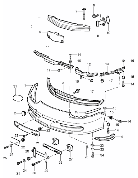 Porsche 996 Front bumper cover 9965055250101C 9965055260101C ...