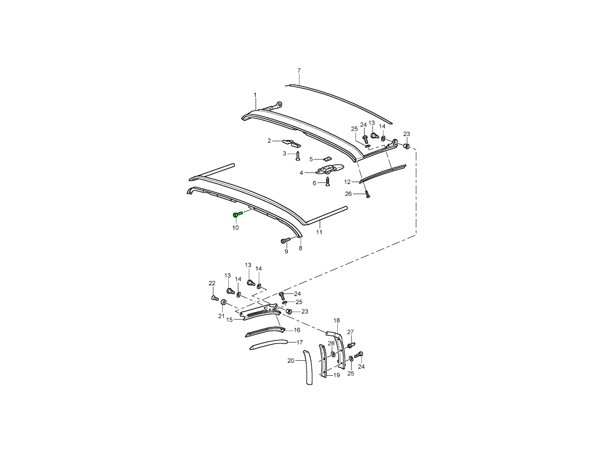 Tapping Screw (4.2x9.5) for Retaining Rail - Folding Roof Frame ...