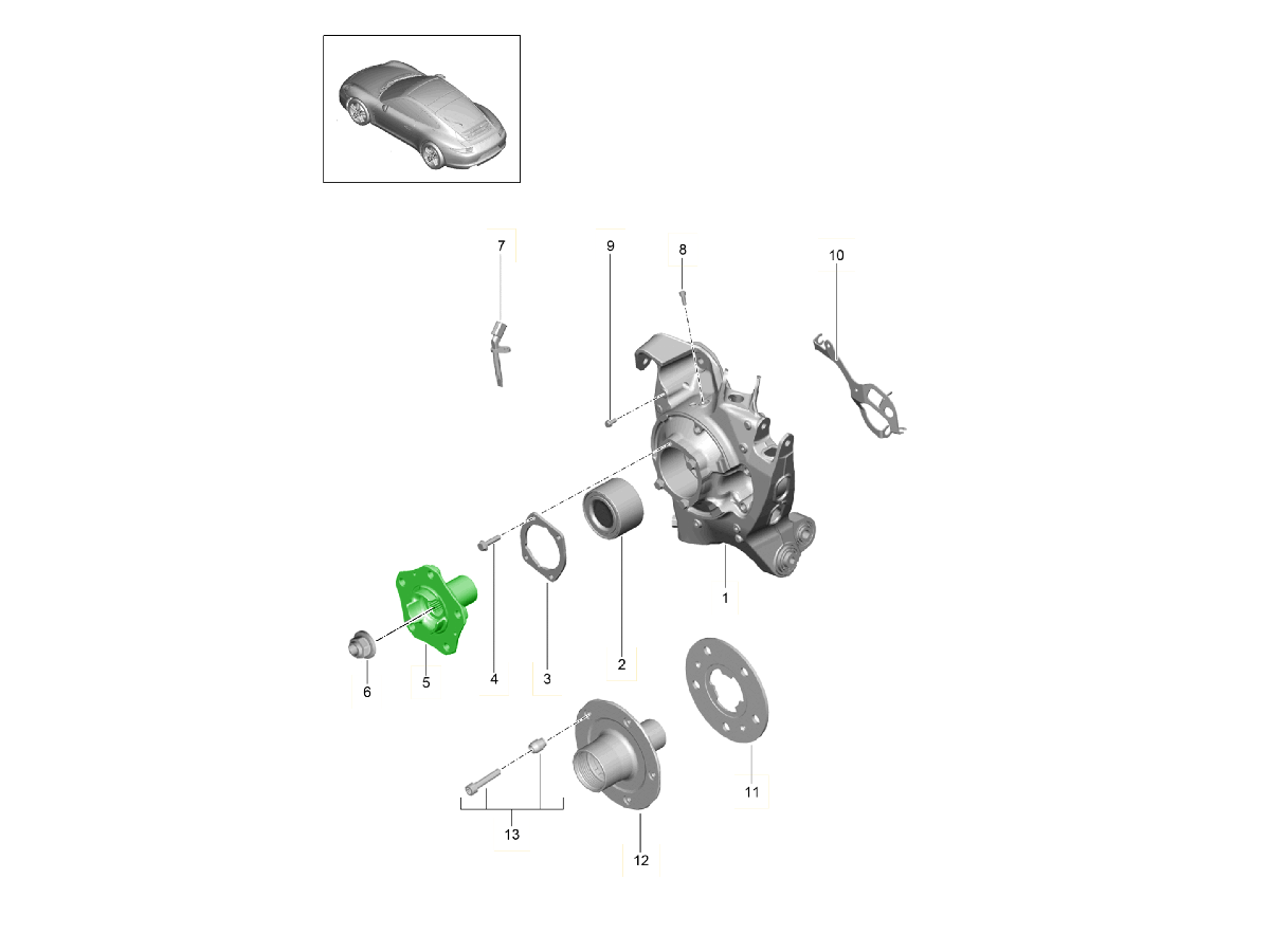 Porsche Wheel Hub / Wheel Carrier | Design911 Suspension Components for ...