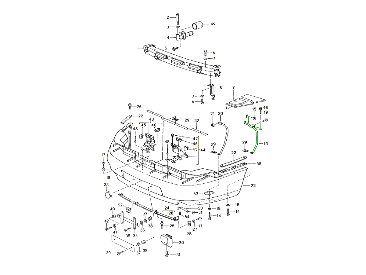 Porsche Rear Bumper Brackets, Retainers & Braces | OEM Mounting ...