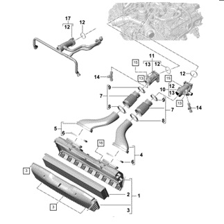 Air filter housing. Porsche 971 Panamera 971128607G 971128607F ...