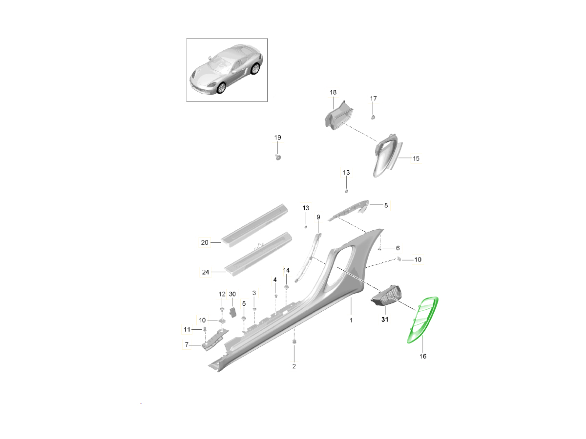 Porsche Exterior Air Ducts & Vents | Aerodynamic Cooling Parts ...