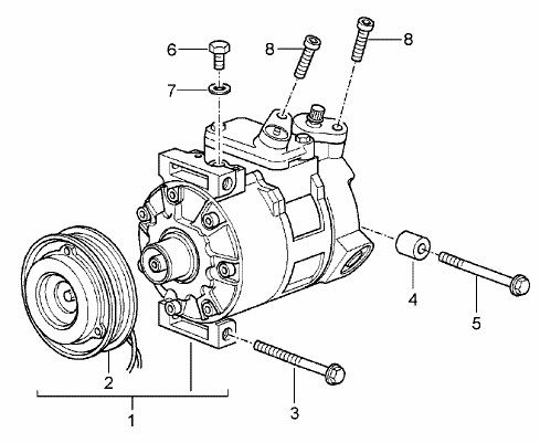 Porsche 987 986 996 997 Air con compressor 99612601152 - 99612601152/2 ...