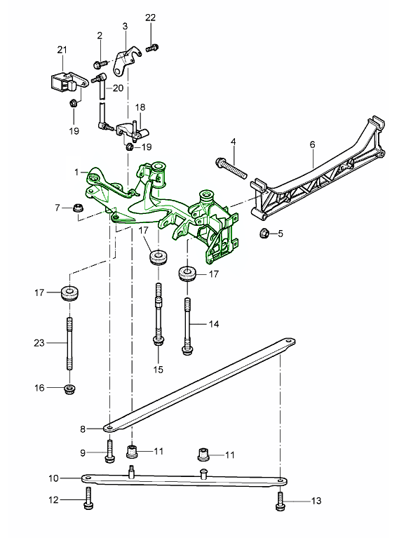 Porsche 997 Rear axle side section 99733105105 99733105205 ...