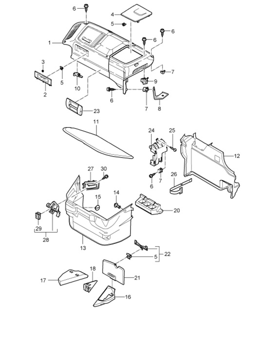 Plastic nut for boot trim. Porsche 987 / 997 - 99904900640 | Design 911