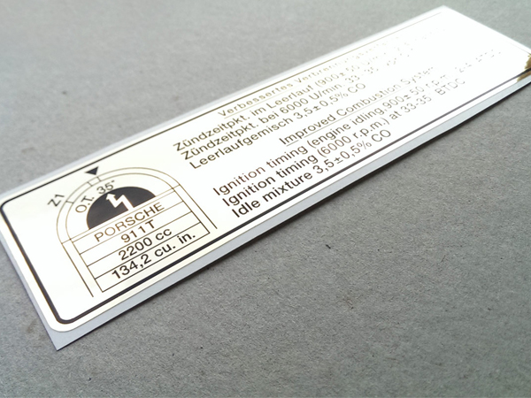 Timing Decal for Porsche 911T (1970 – 1971) - 90100650953/1 | Design 911
