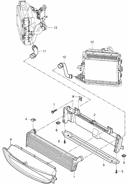 Aluminium Radiator Water / Coolant Centre Porsche 997 Turbo - 7054 ...