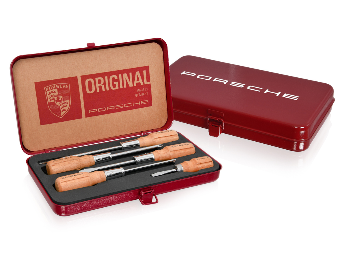 Porsche Wooden-handle screwdriver tool set with box, five-piece ...