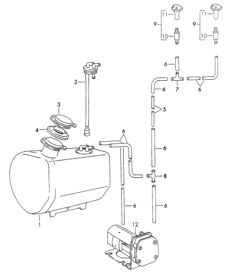 Windscreen washer bottle kit. Porsche 911 / 912 - 9016287BTLKIT ...