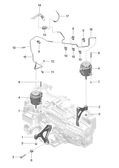 Gearbox mount PADM. Porsche 718 Boxster / 718 Cayman - 982399202G ...