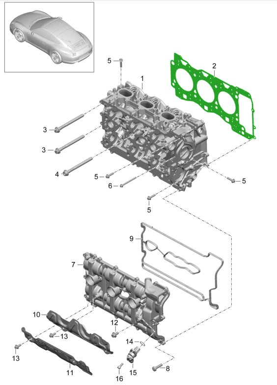 Porsche 991 981 Cylinder head gasket 9A110414304 - 9A110414304 | Design 911