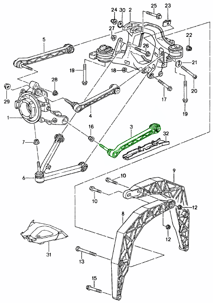 Control Arm Lower Rear Porsche 993 99333104300 99333104301 ...