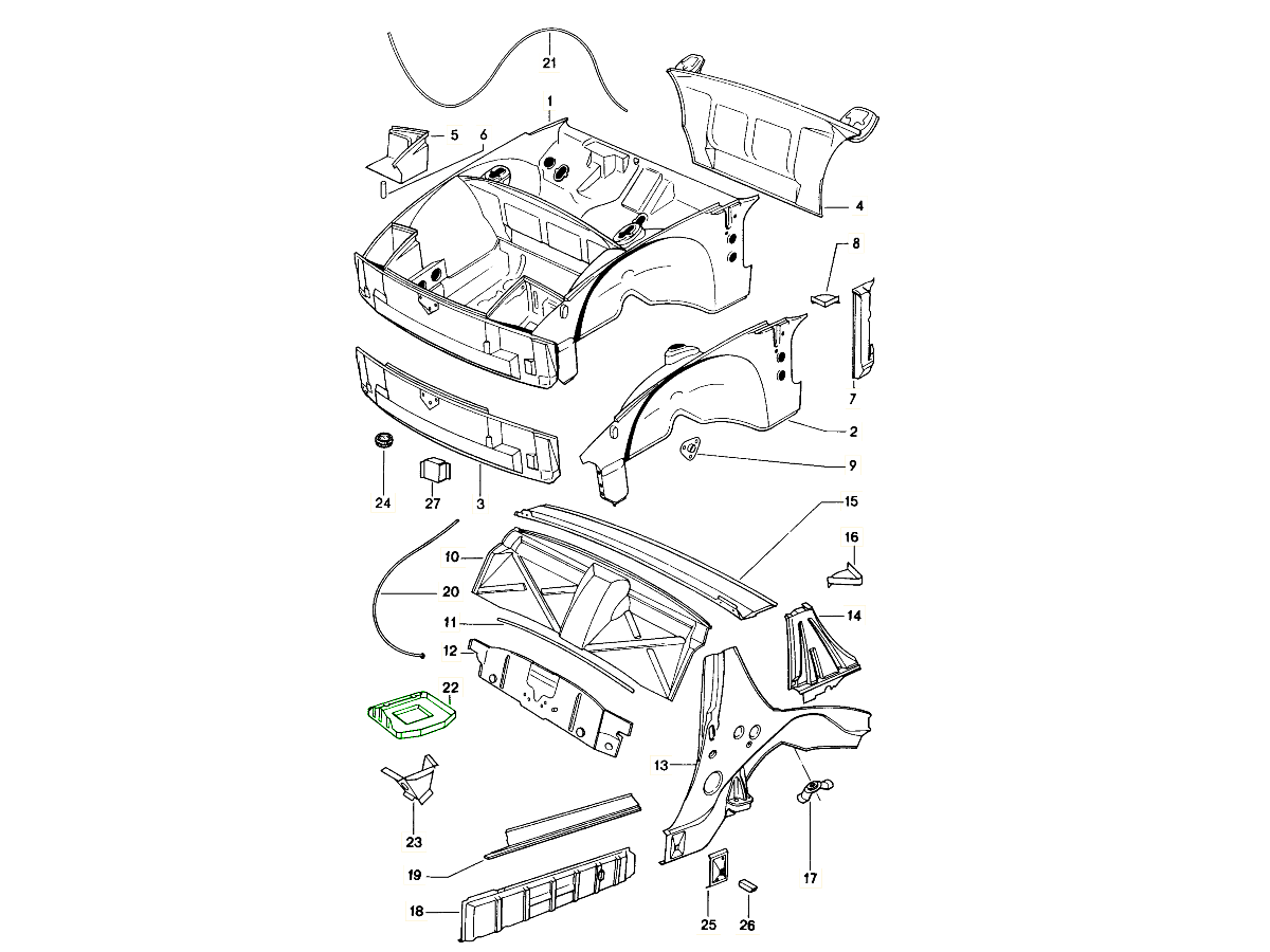 Porsche 914 Battery Tray 91450158710 1682700100 581027 - 91450158710/1 ...