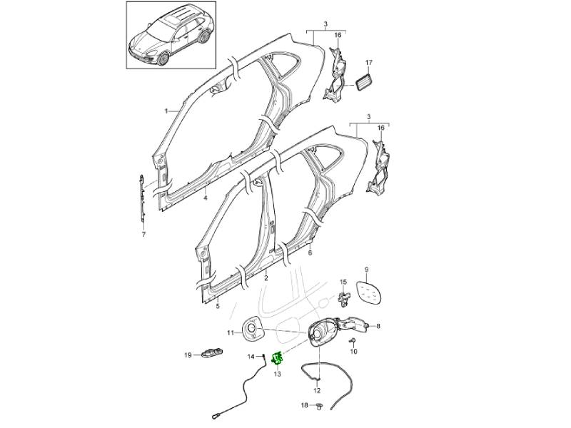 Porsche Fuel Filler Cap, Neck & Flap | Precision Replacement Parts ...