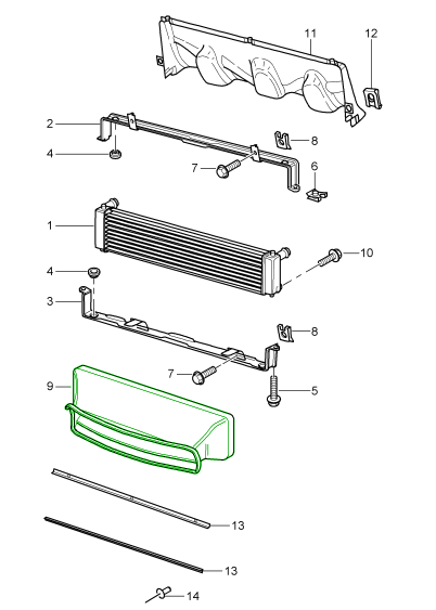 Porsche 996 Centre Radiator Air Guide 99657514102 - 99657514102 ...