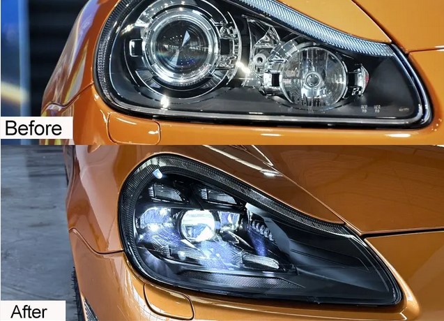 Headlamp Black Led Upgrade 2023 PDLS style Porsche Cayenne 957 2007 ...