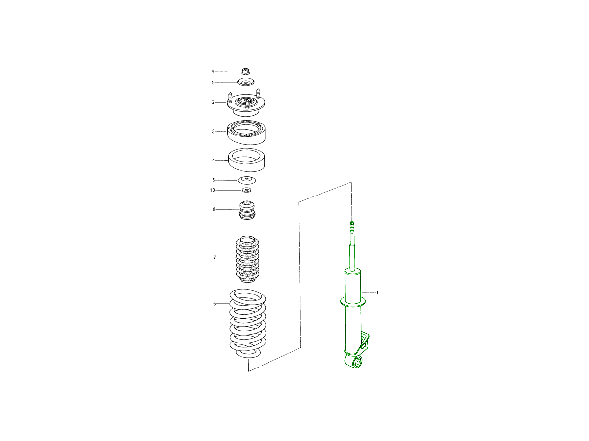 Rear Shock Absorber (M030 Sports Suspension) for Porsche 996 Carrera 3 ...