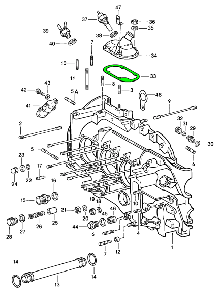 Porsche 93010779102 Breather lid to crankcase gasket for Porsche 911 ...