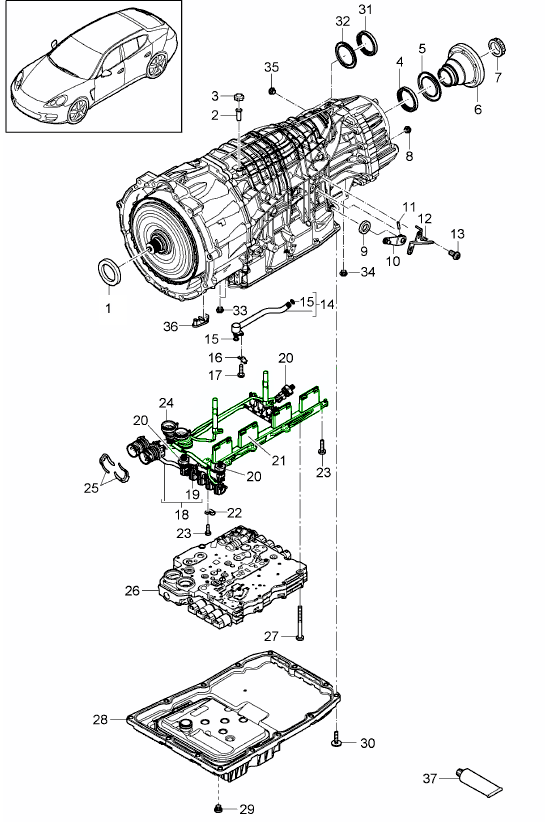 Sensor. Porsche 970 Panamera PDK Transmission 97031708530 97031708531 ...