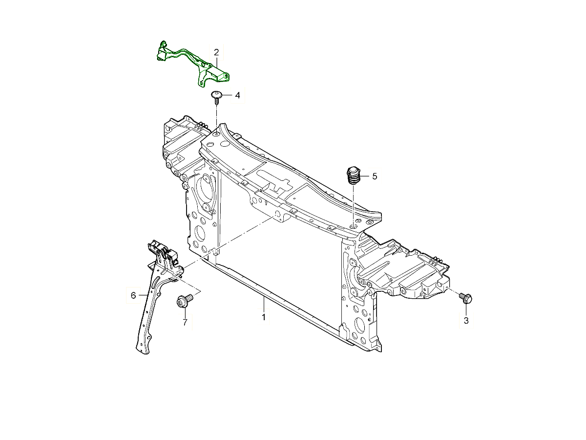 Porsche Cayenne Support bracket for water radiator carrier 95550573300 ...